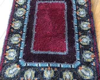 Rya Shag Rug 60s Geometric Modern Design Sweden | Etsy