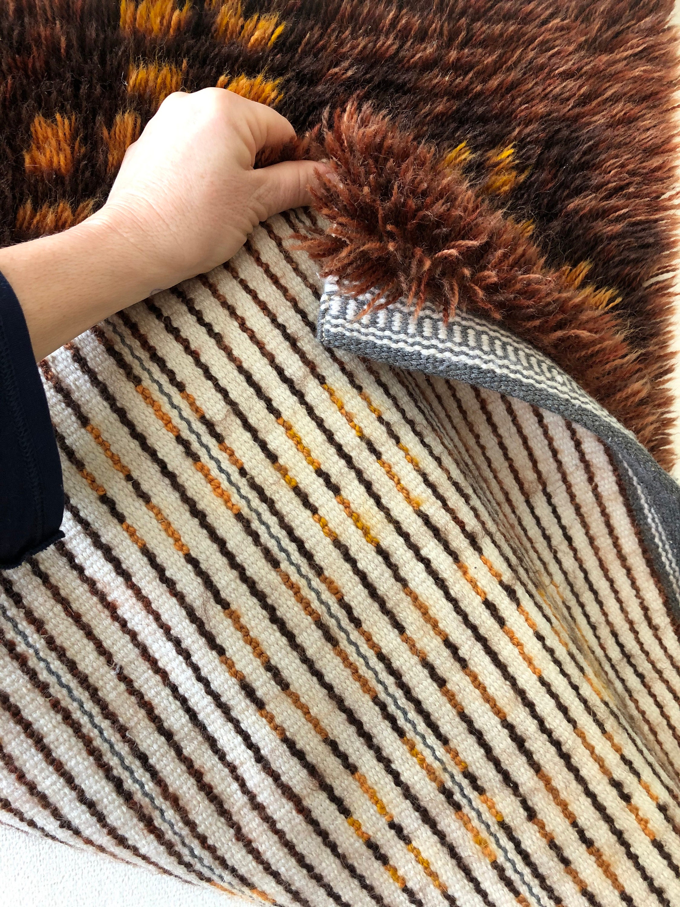 Rya Shag Rug 60s Geometric Modern Design Sweden | Etsy