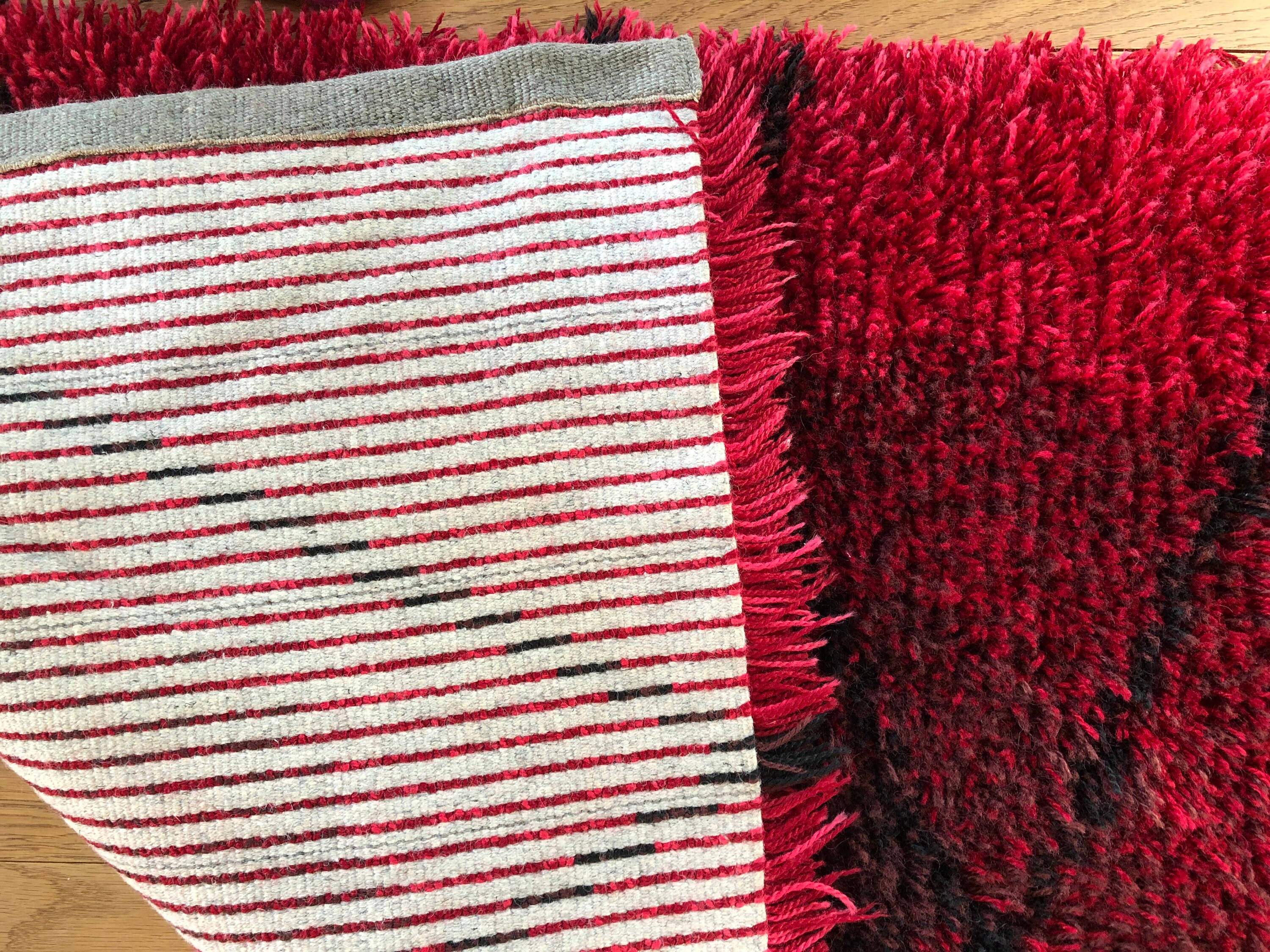 Rya Shag Rug 60s Geometric Modern Design Sweden | Etsy