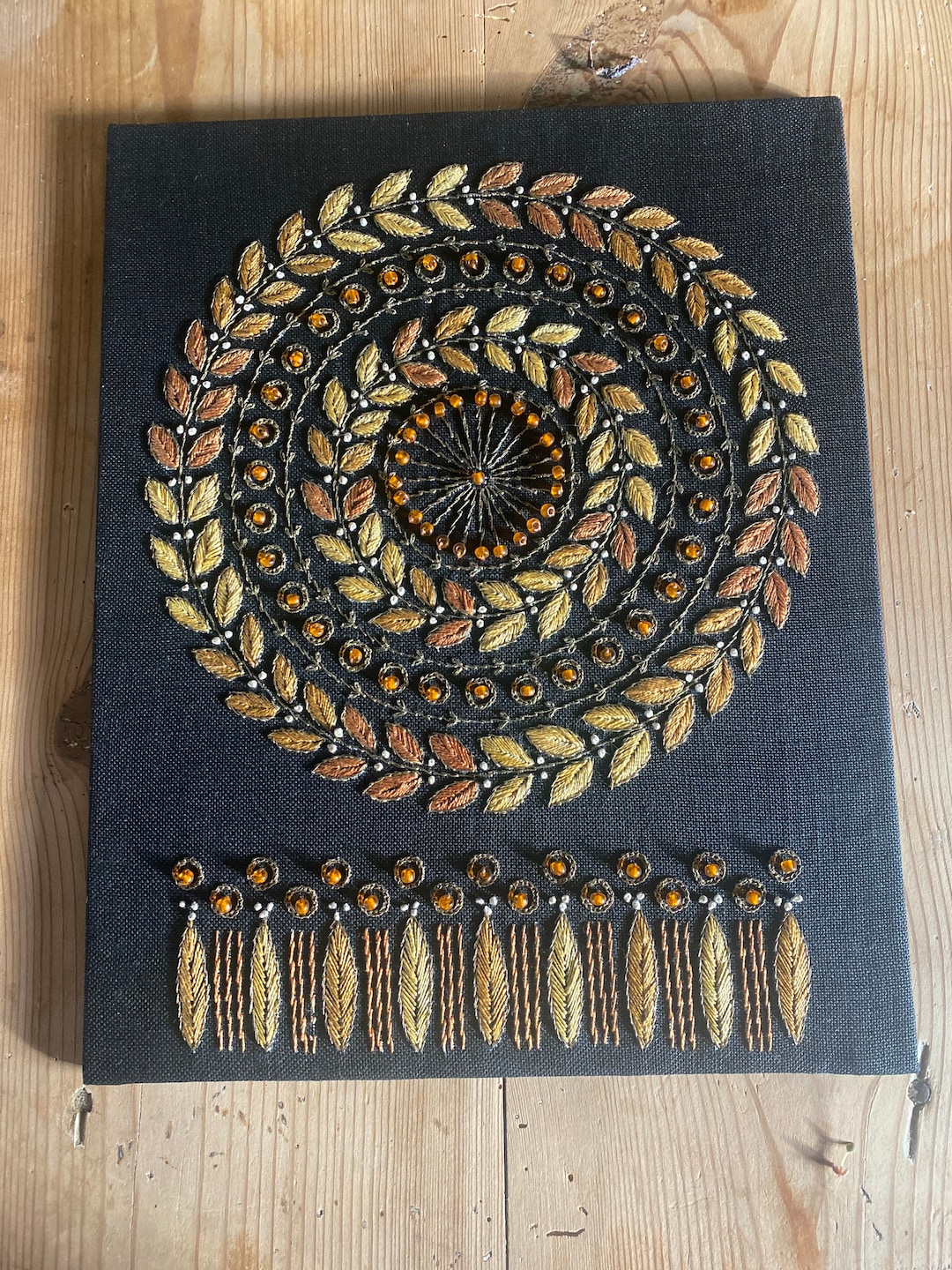 Vintage Embroidered Swedish Wall Hanging Handmade - 60s Mandala Art - Etsy