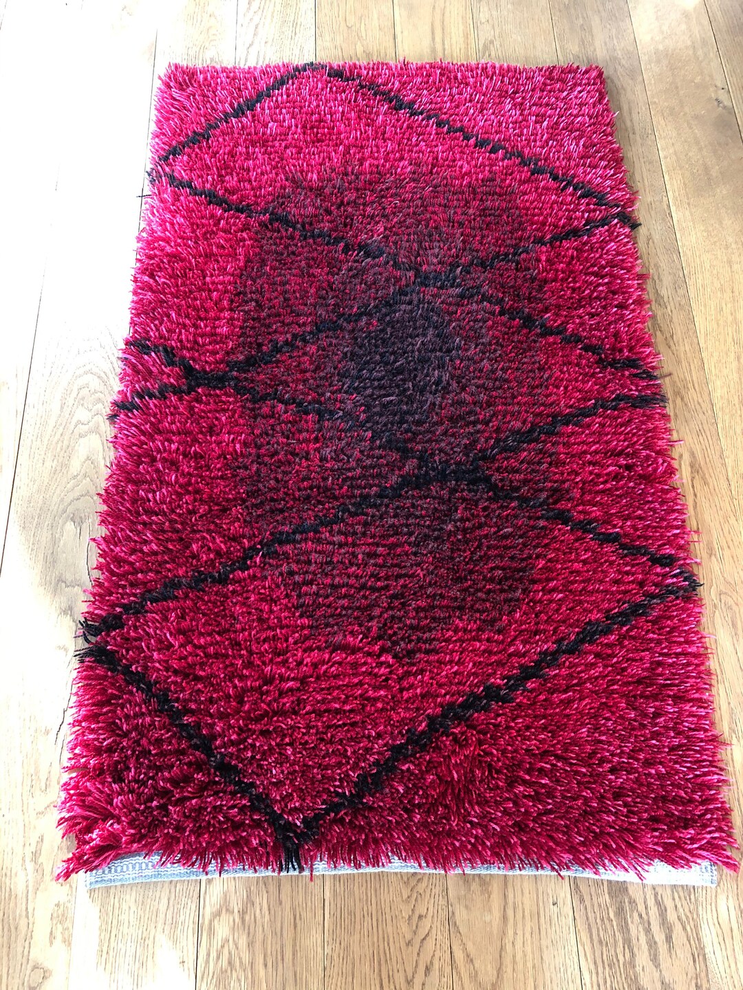 Rya Shag Rug 60s Geometric Modern Design Sweden - Etsy