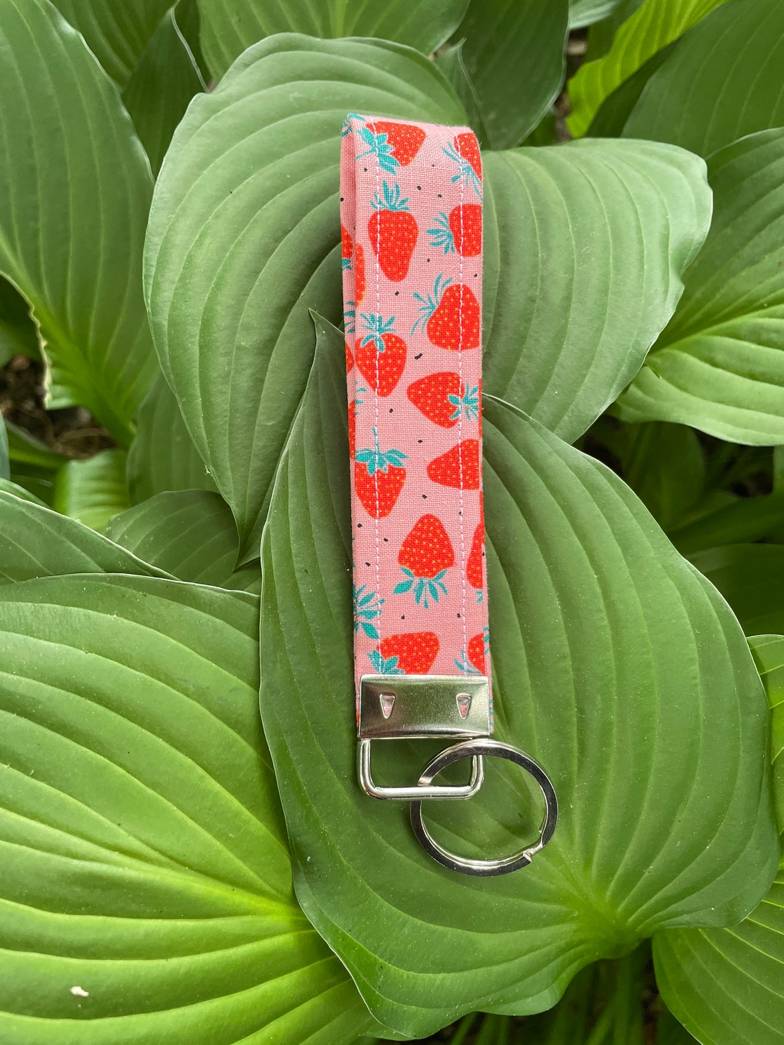 Strawberry Wristlet Key Fob and Scrunchie Set | Etsy