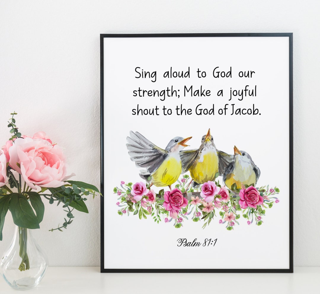 Christian Bible Verse Digital Wall Art Instant Download. Psalm 81:1 ...