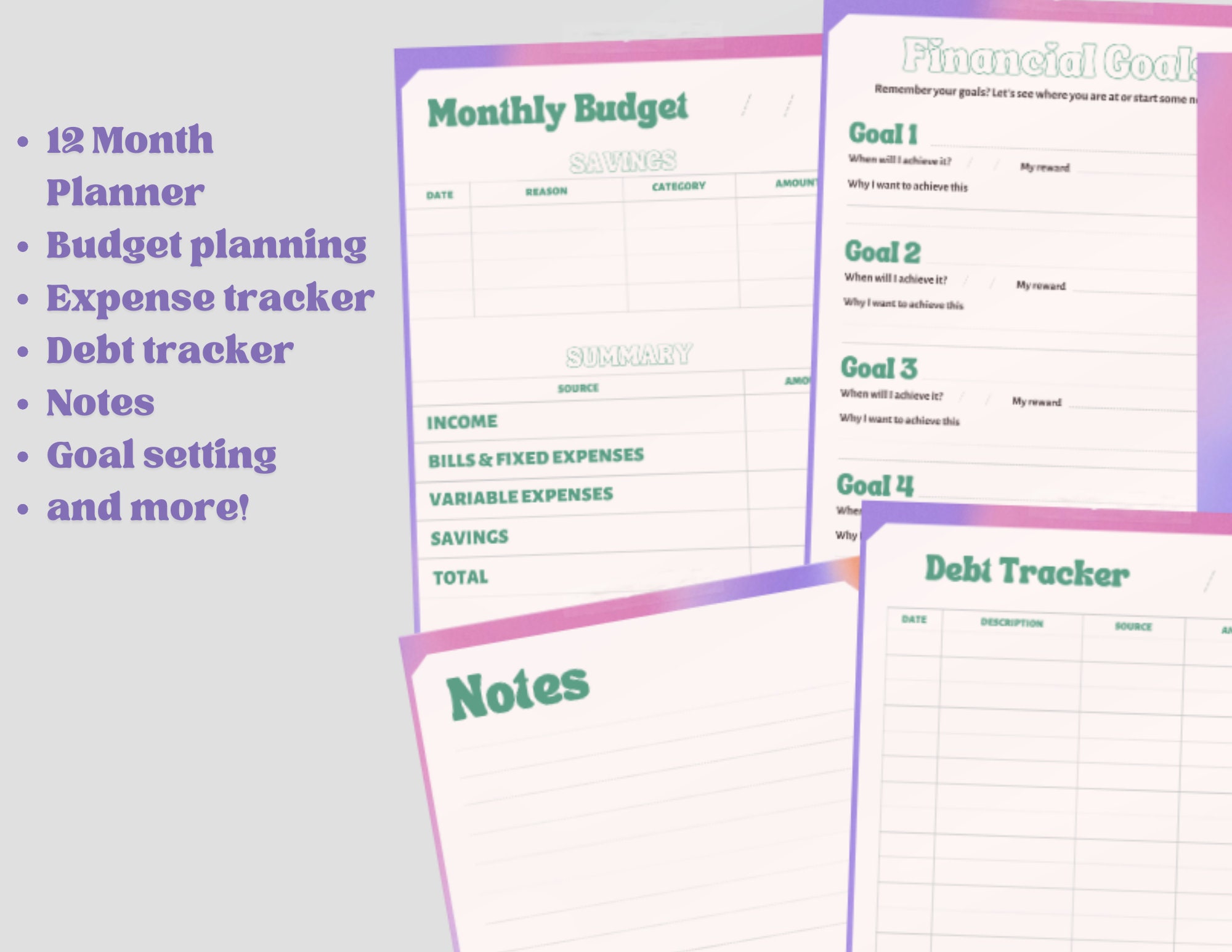 The Money Manifest Printable Budget Planner Financial - Etsy