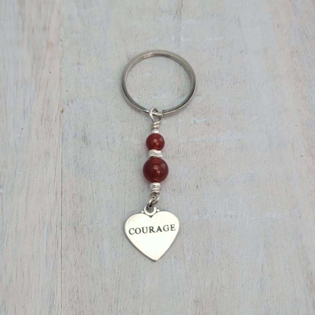 Heart-inspired for SCAD Carnelian, Sterling Silver Totem Keychain W ...