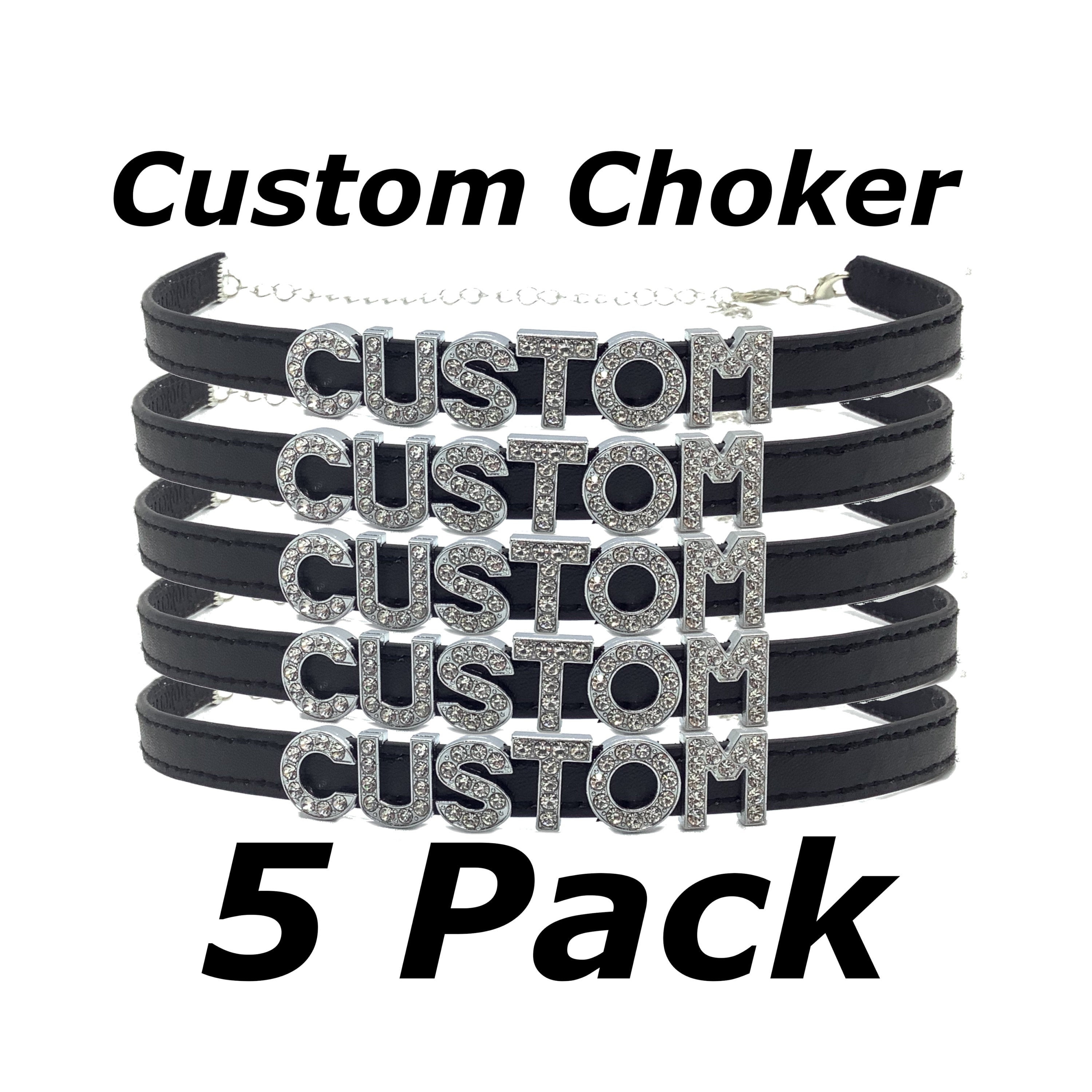 5 Pack Custom Chokers Choose Letters A-Z 10 Letter Limit - Etsy