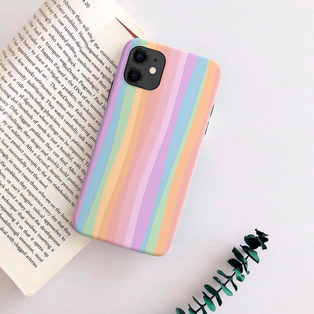 Rainbow Stripes Iphone 11 12 Case Iphone XR Case Iphone 8 Case - Etsy