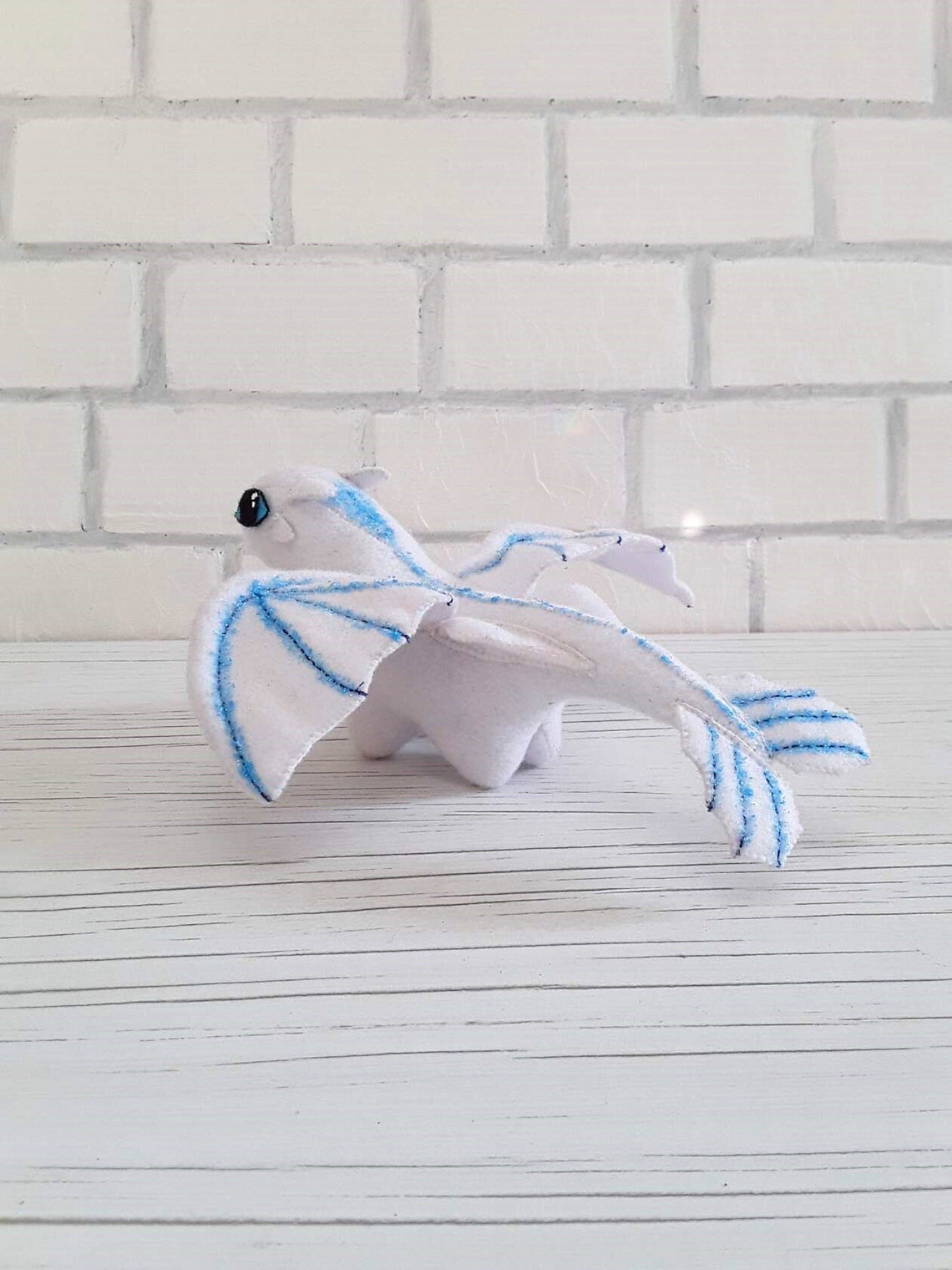 White dragon plush Poseable dragon toy Cute dragon plush | Etsy