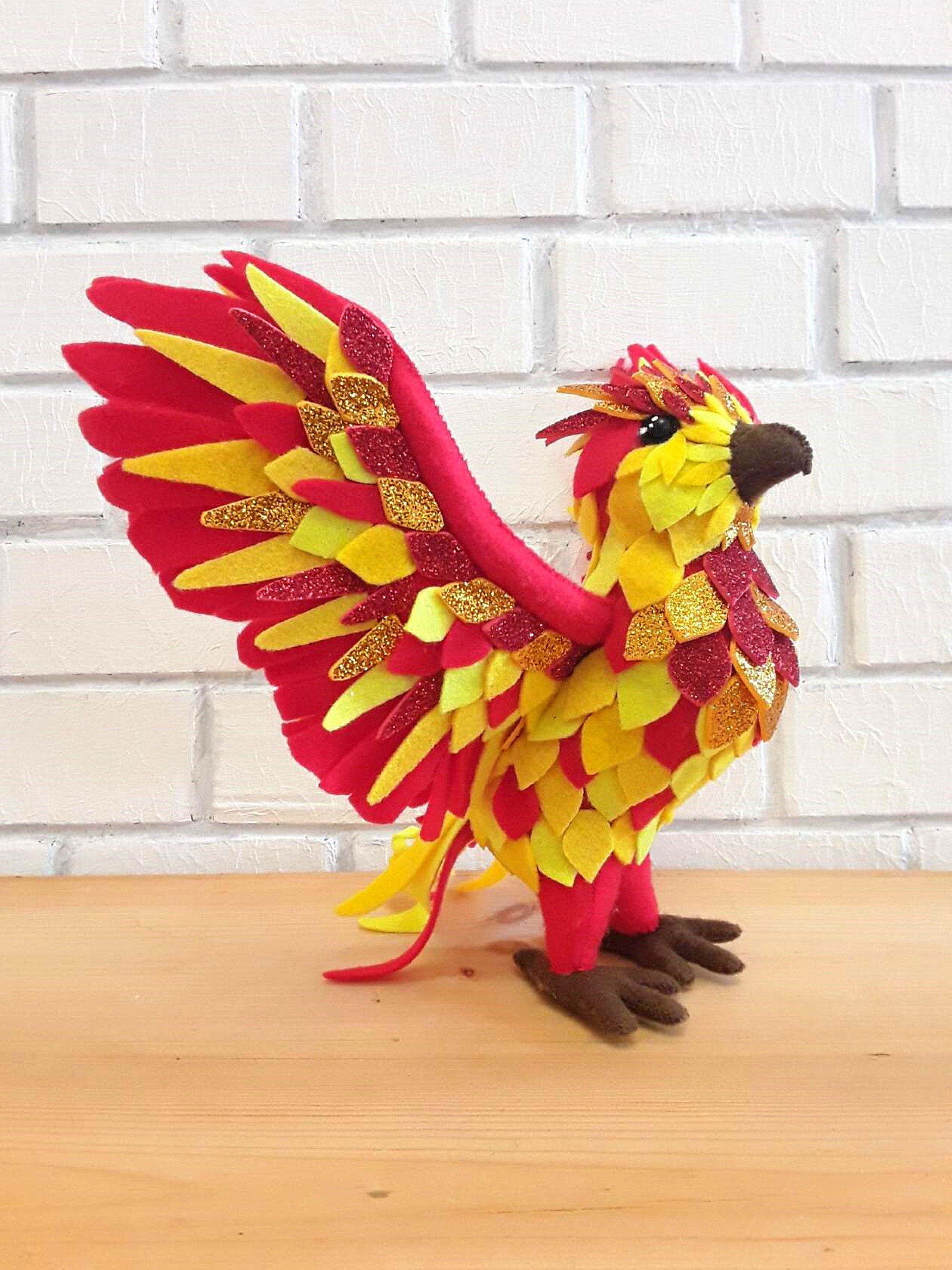 Phoenix plush Poseable art doll bird Cute phoenix | Etsy