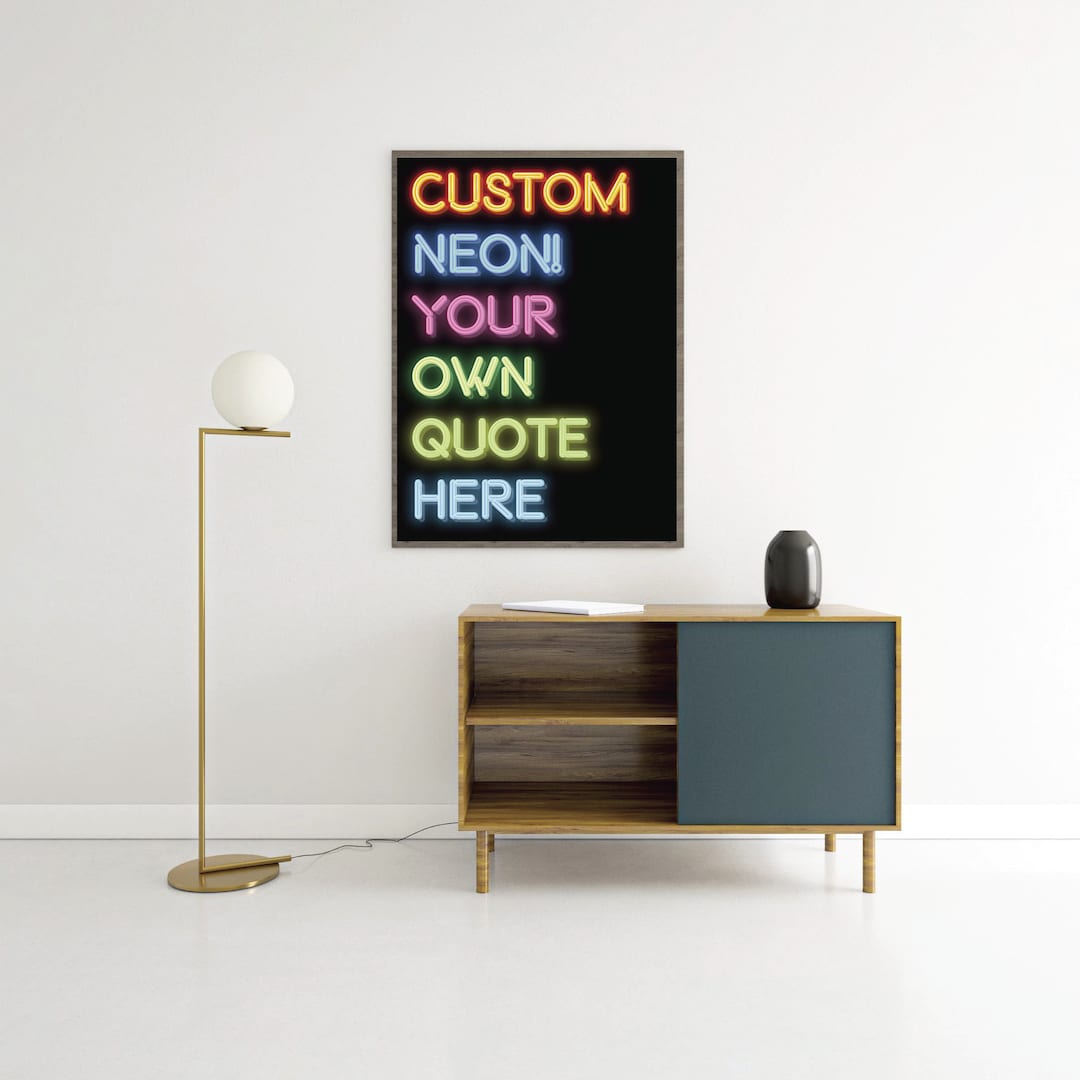 CANVAS Custom Quote Neon Sign Poster Print Art - Etsy