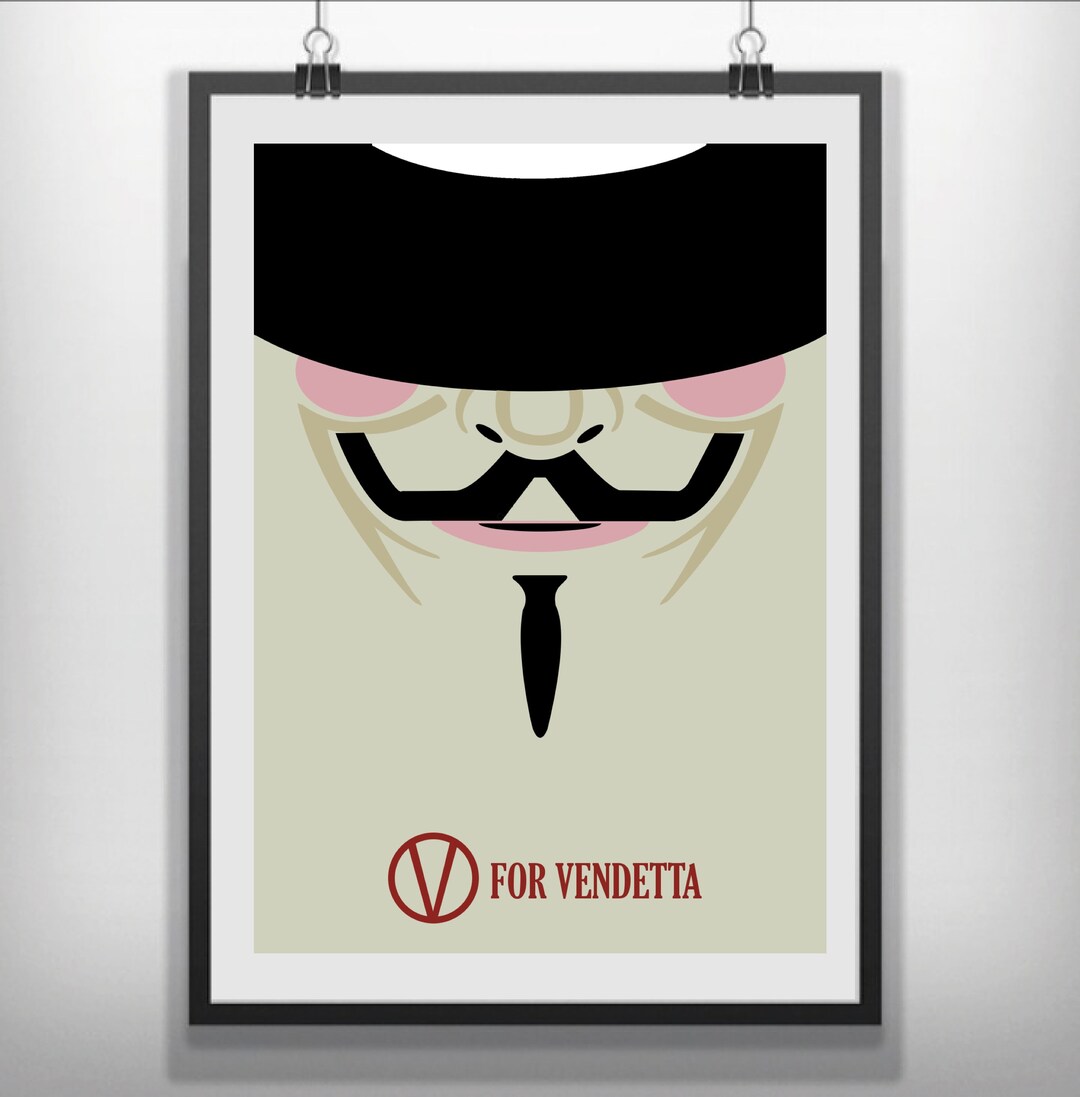 CANVAS V for Vendetta Minimalist Movie Poster Minimal - Etsy