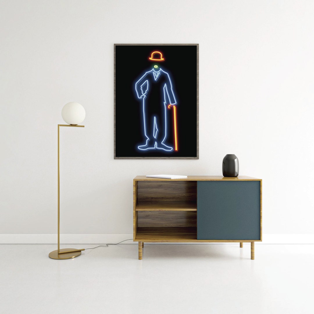 CANVAS Charlie Chaplin Neon Sign Poster Print Art - Etsy