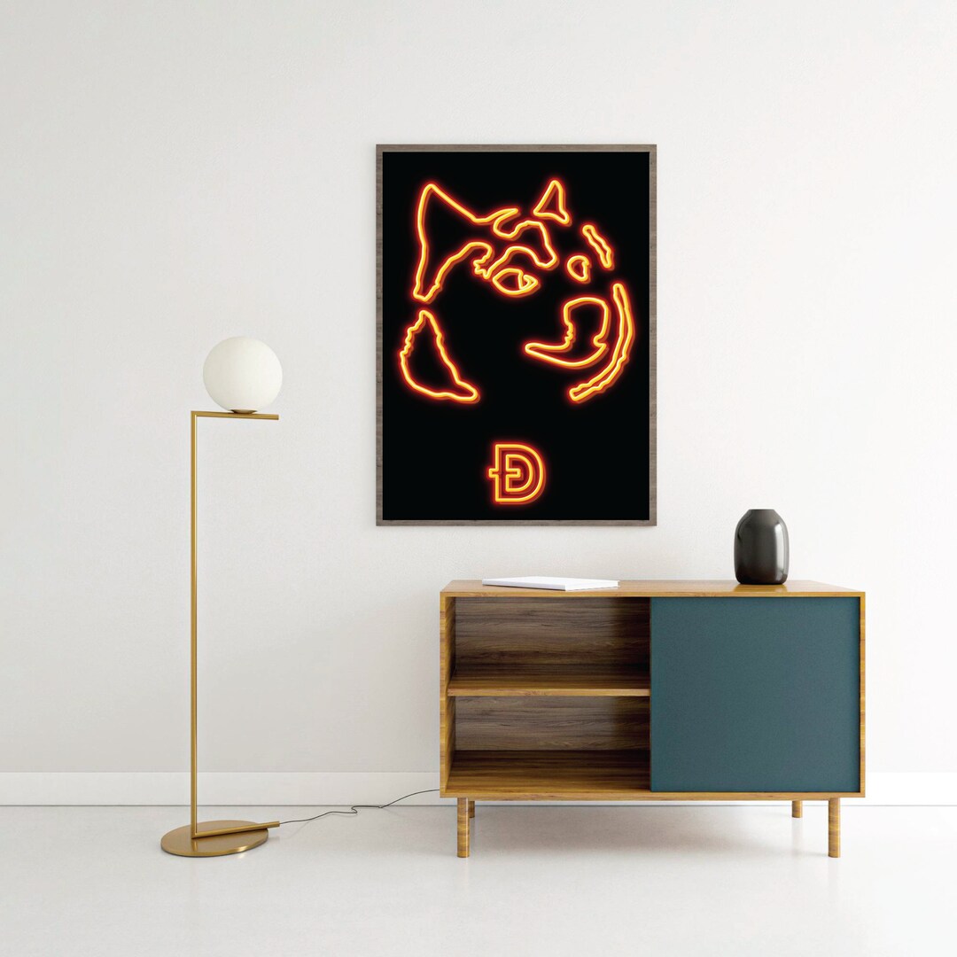 CANVAS Doge Dogecoin Neon Sign Poster Print Art - Etsy