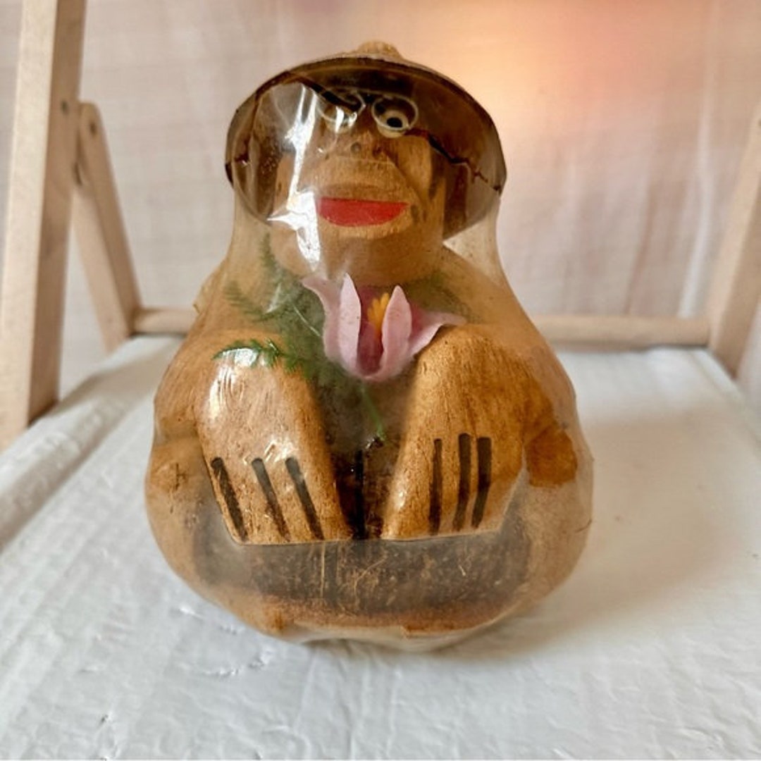 Vintage Tiki Monkey From Monkey Pod Tree Shops Honolulu Hawaii - Etsy