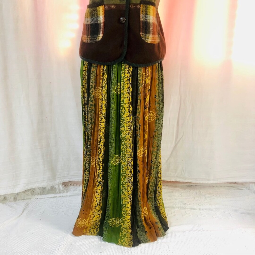 Vintage 90s Henna Broomstick Skirt Warm Earth Tones Size Large - Etsy