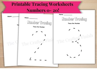 Preschool Numbers Tracing Worksheet, Handwriting Practice, Basic ...