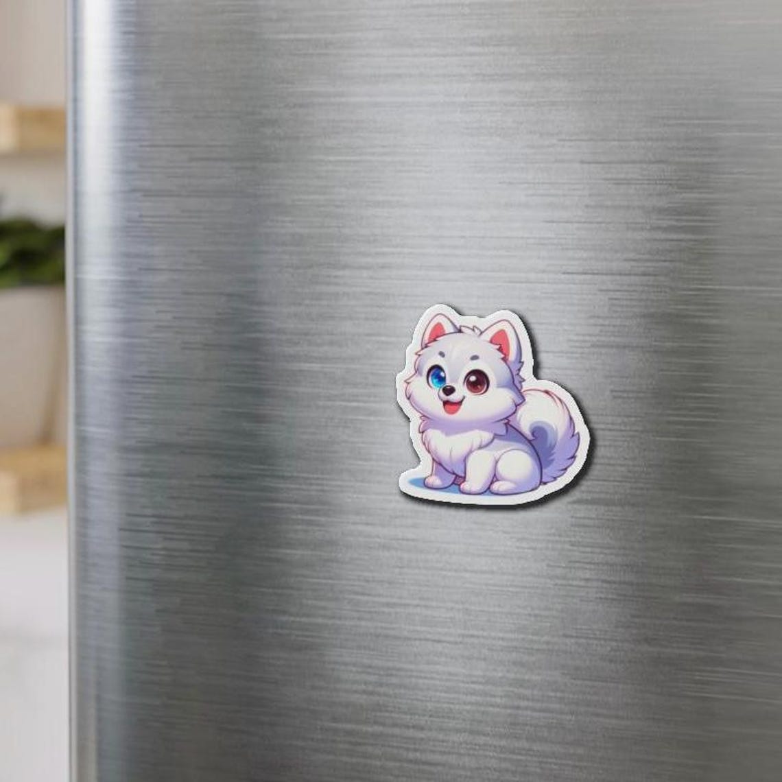 Anime-style Pomsky Dog With Unique Eyes Magnet - Etsy