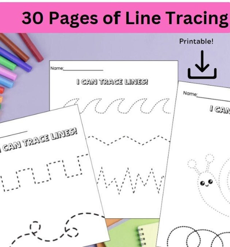 Preschool Tracing Worksheets: I Can Trace Lines 30 Printable Activities ...