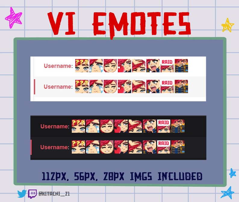 VI Twitch Emotes | Cute Chibi Designs (instant Download) - Etsy