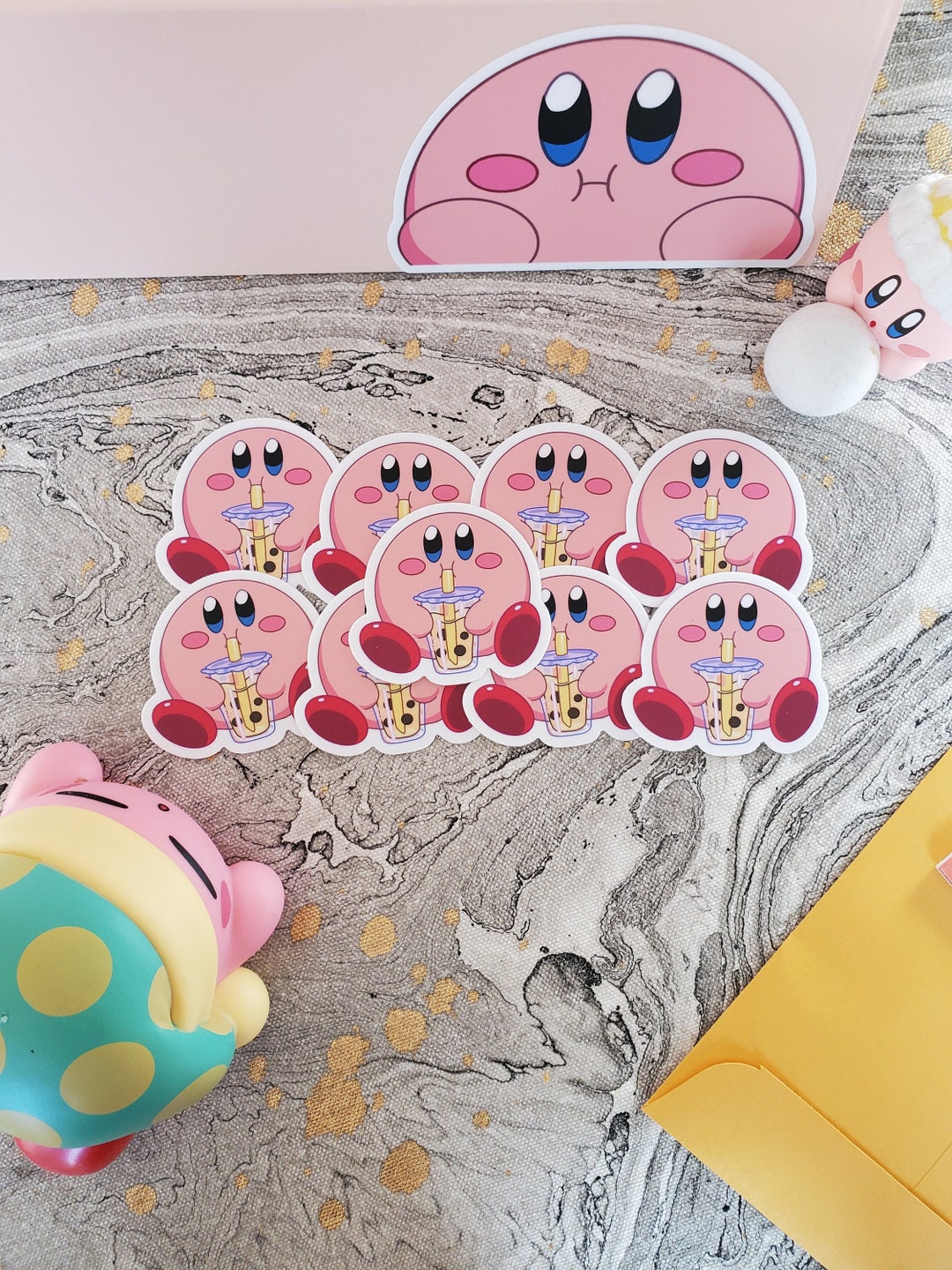 Kirby Bubble Tea Sticker - Etsy
