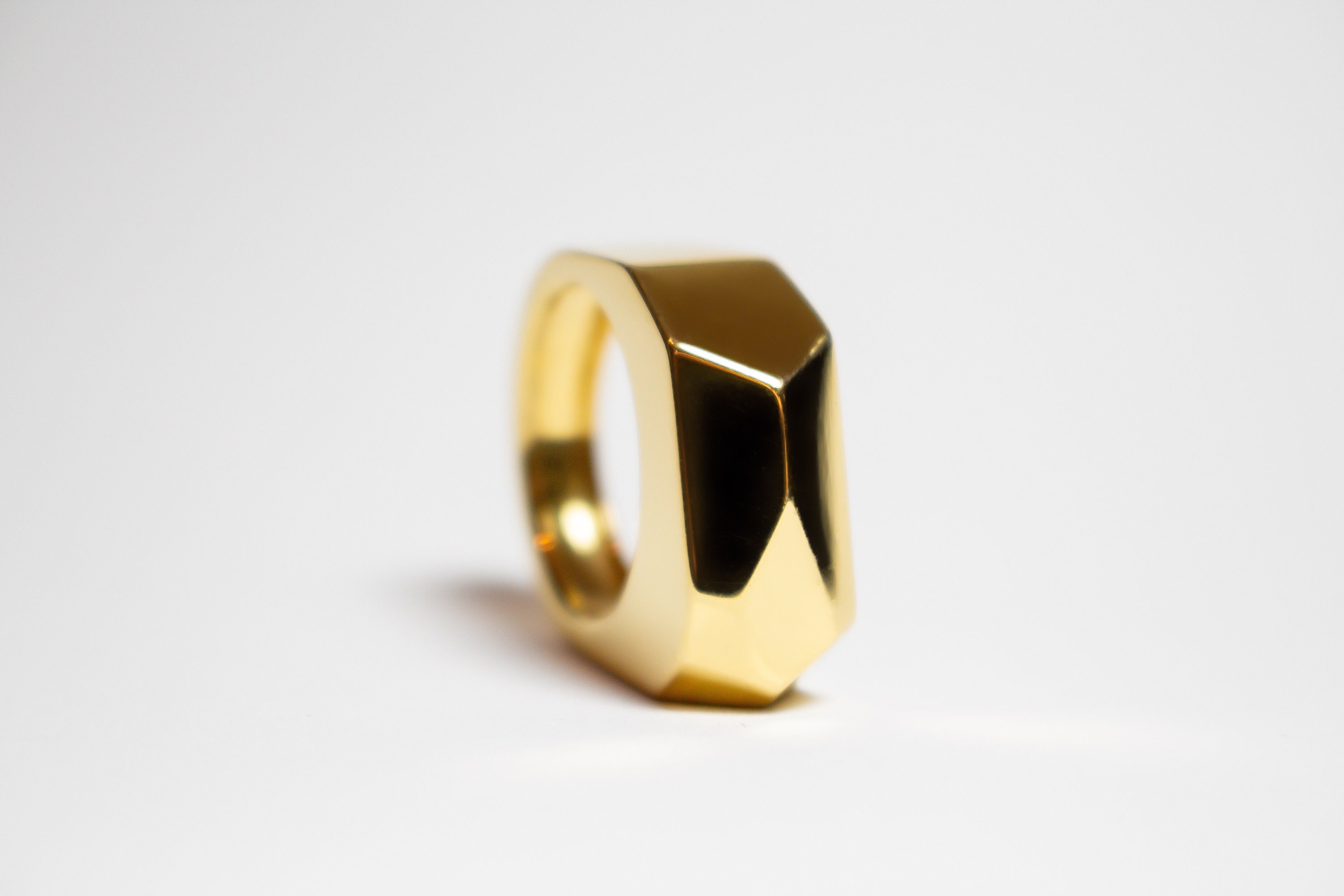 Geometric Statement Ring, 14K 585% Gold Plated, by Sunnyewelry - Etsy ...