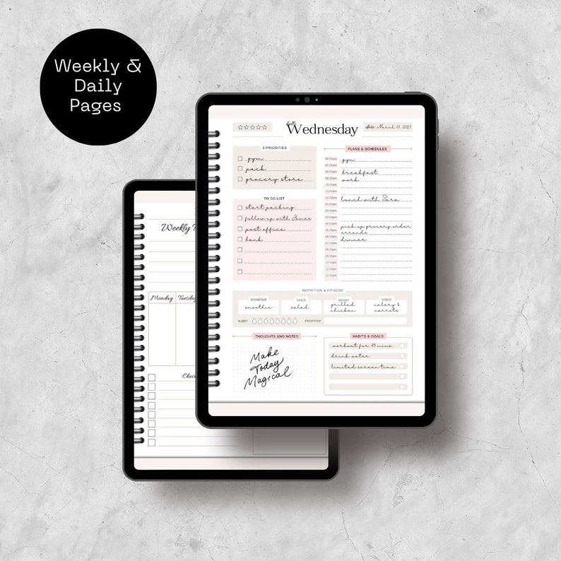 Undated Digital Planner Student Planner Printable ADHD - Etsy