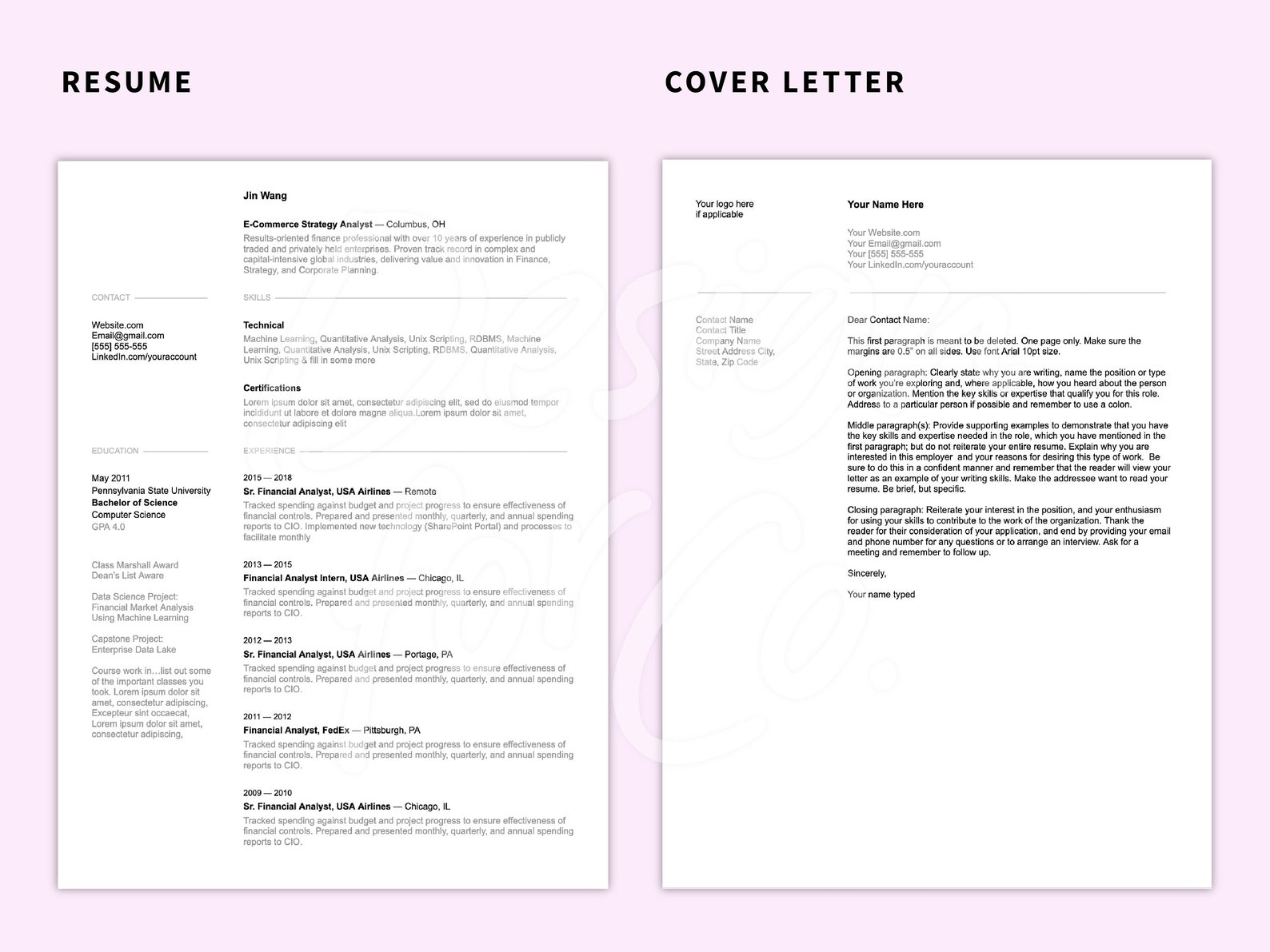 Pages Resume Template Cover Letter Template Editable Instant Digital ...
