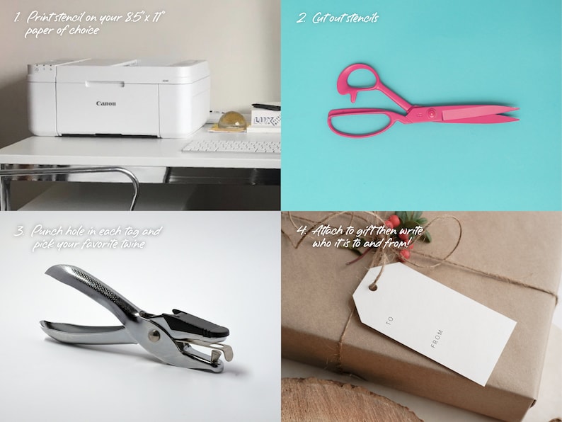 9 Printable Gift Tag Stencils — Digital Download Perfect for the ...