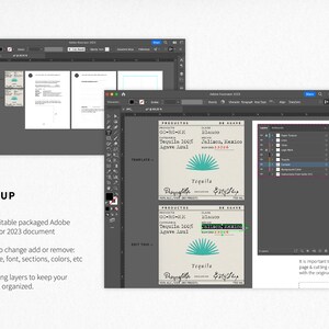 Editable Custom Liquor Bottle Label Template, Blanc Tequila, Adobe ...