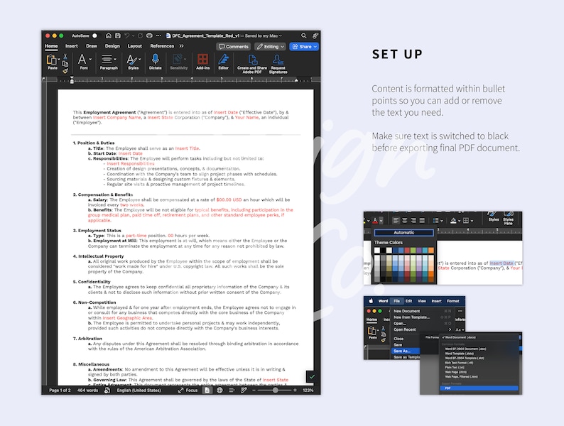 Word Doc Freelance Consultant Client Employee Agreement Template ...