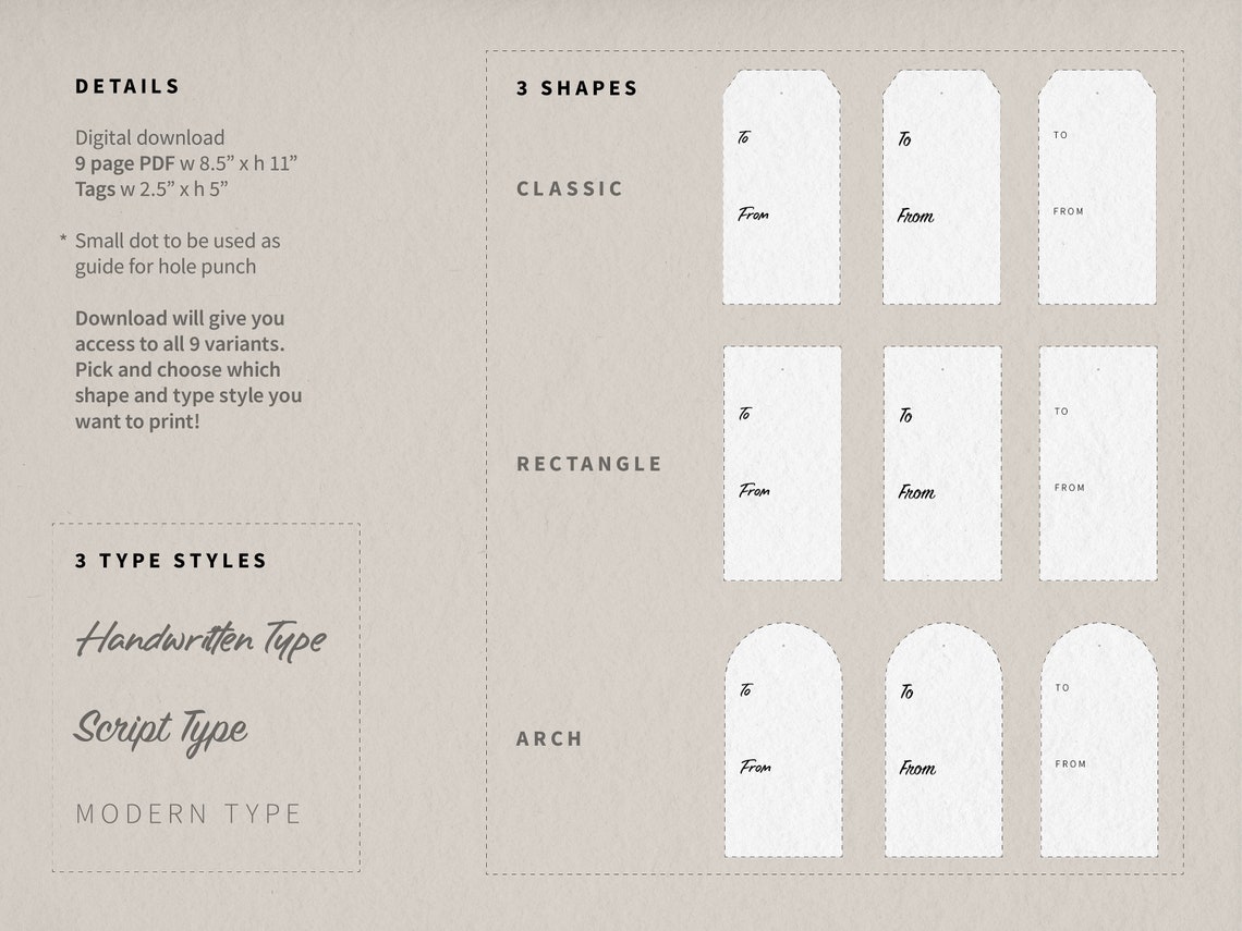 9 Printable Gift Tag Stencils — Digital Download Perfect for the ...
