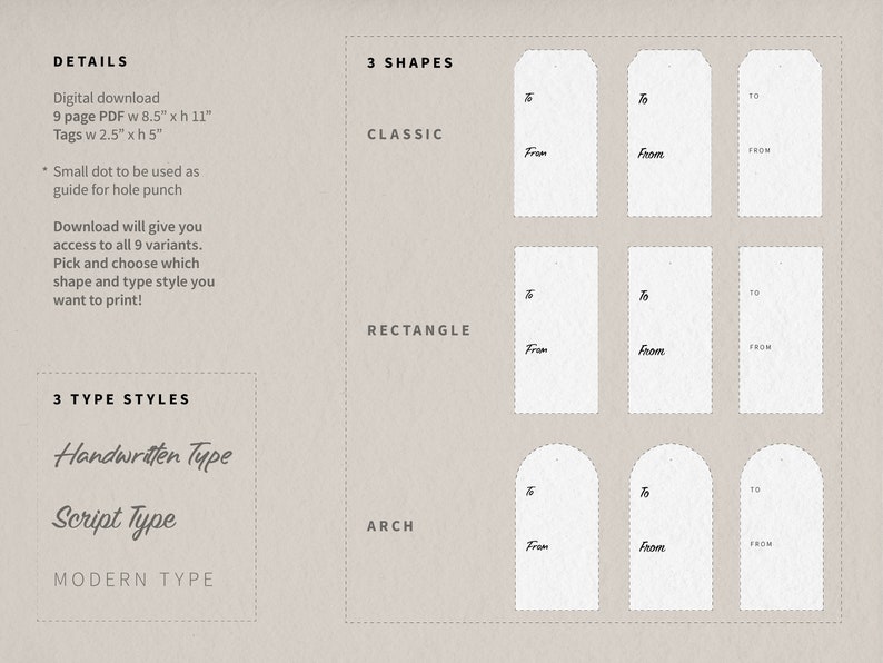 9 Printable Gift Tag Stencils — Digital Download Perfect for the ...