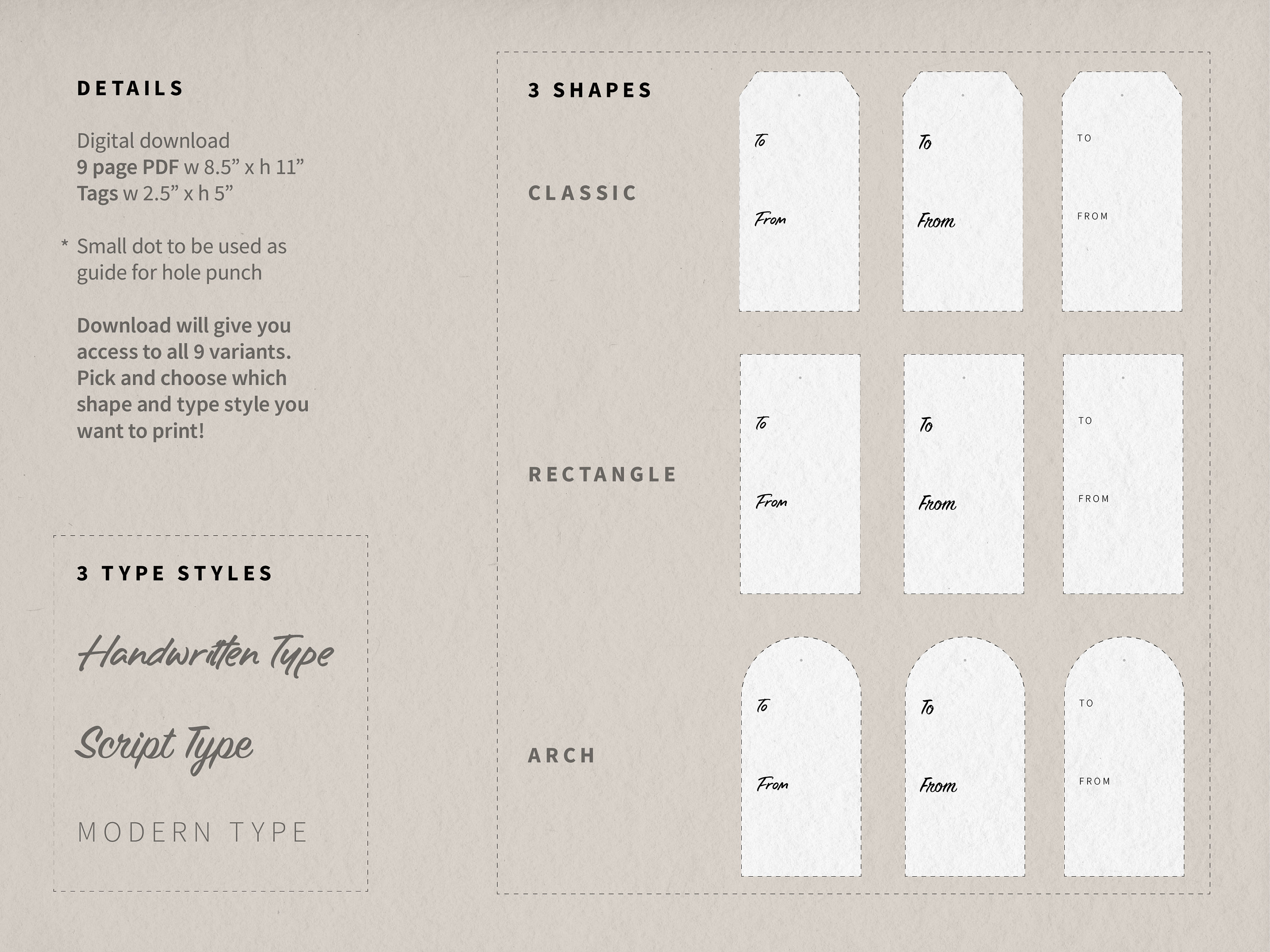 9 Printable Gift Tag Stencils — Digital Download Perfect for the ...