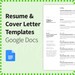 Google Docs Resume Template Cover Letter Template Editable Instant ...