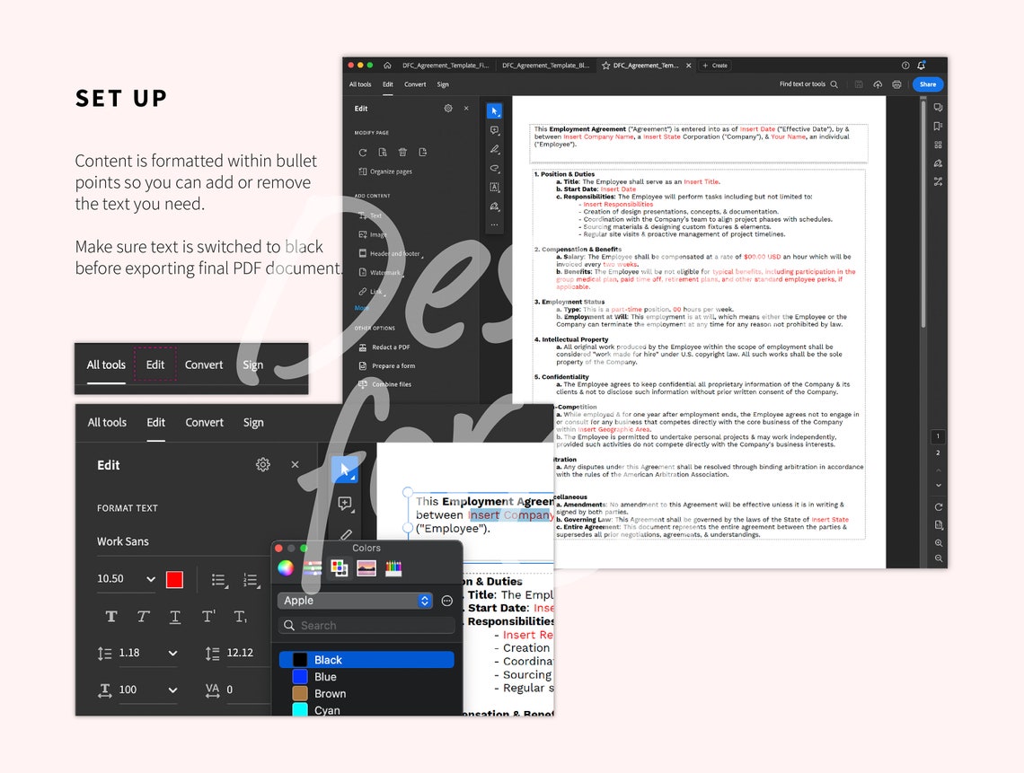 Adobe Acrobat PDF Freelance Consultant Client Employee Agreement ...
