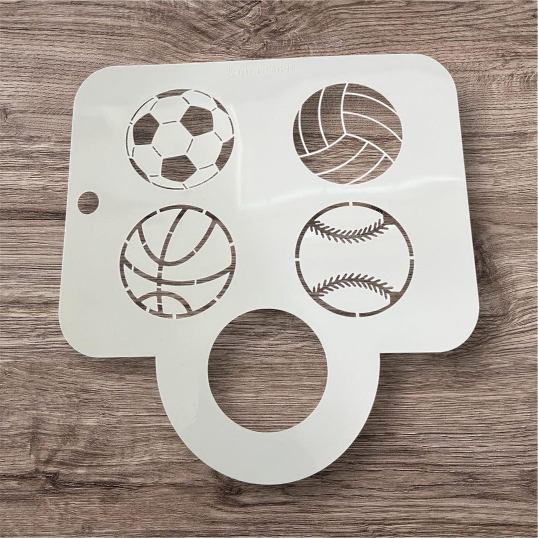 Sports Balls Stencil Set | Interchangeable Durable 7 Mil Mylar for Face ...