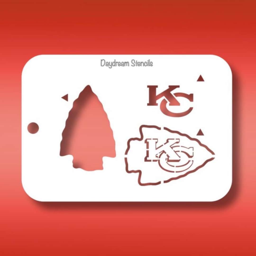 Kansas City Football Team Stencil Set With Alignment Markers (2 Sizes ...
