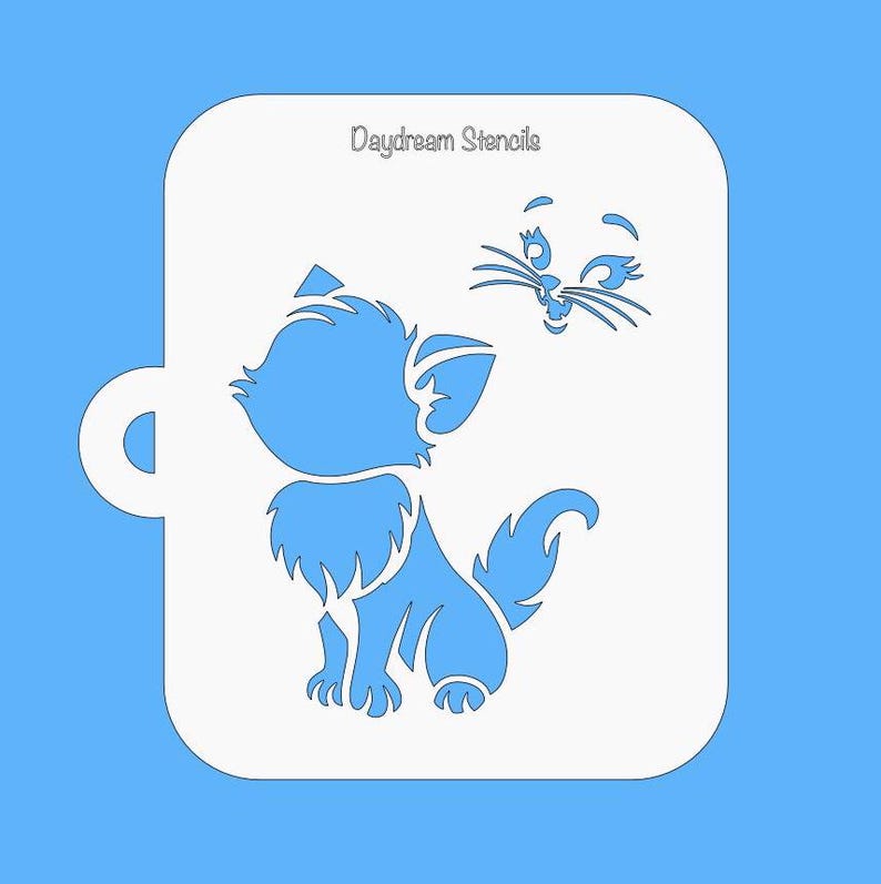 Cute Kitty Cat Stencil | Durable 7 Mil Mylar for Face Painters, Airbrush Artists & Bakers - Etsy