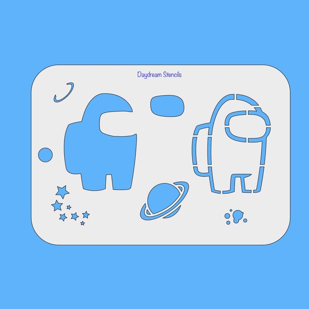 Space Guy Game Stencil | Durable 7 Mil Mylar for Face Painters ...