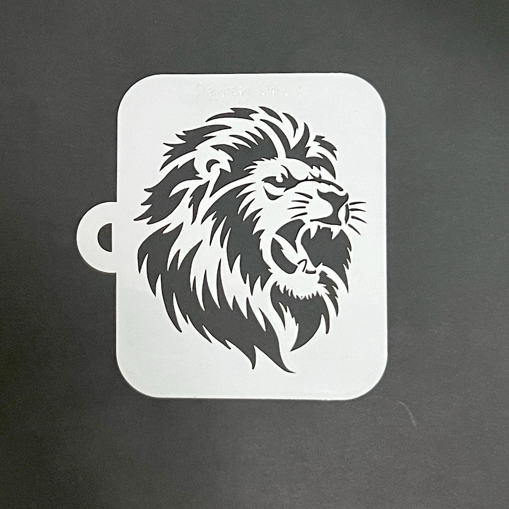 Roaring Lion Head Stencil | Durable 7 Mil Mylar for Face Painters ...