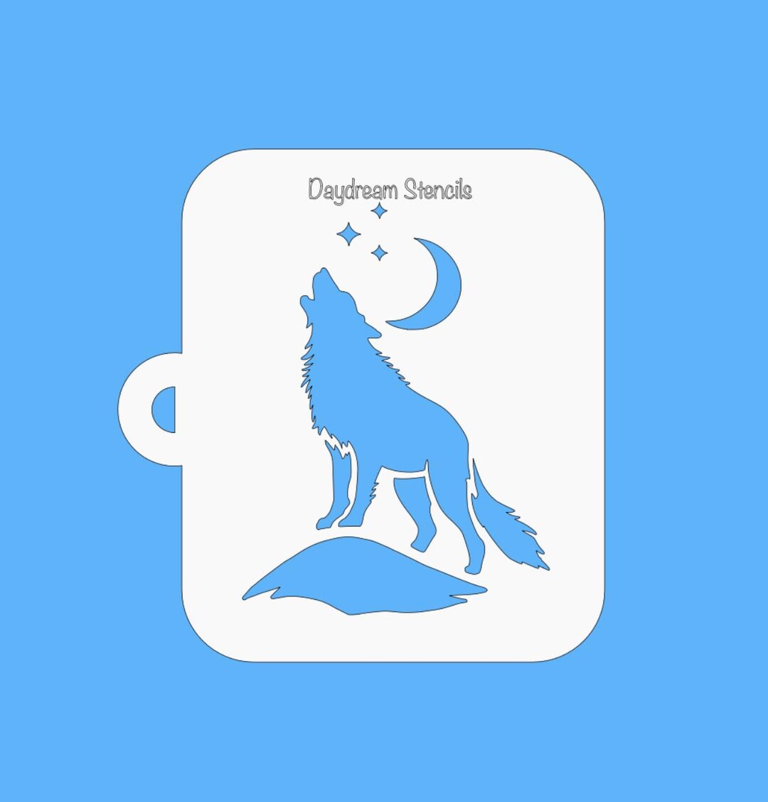Howling Wolf Stencil | Durable 7 Mil Mylar for Face Painters, Airbrush ...