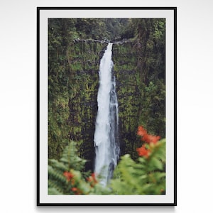 Rainforest Waterfall Photography Print Tropical Hawaii Fine Art Poster ...