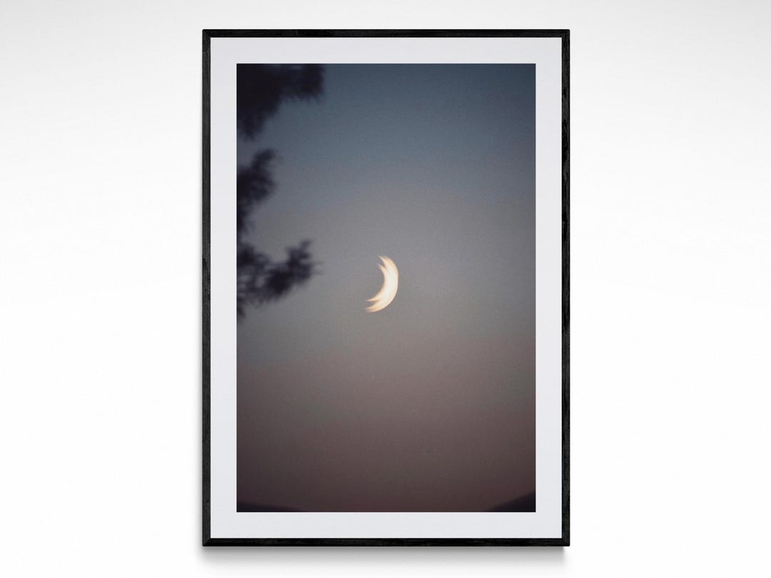 Fine Art Minimalist Print Two Moons Night Sky Photography Mystical ...