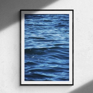 Ocean Blue Photography Print Nautical Sea Fine Art Poster Ocean Wave ...