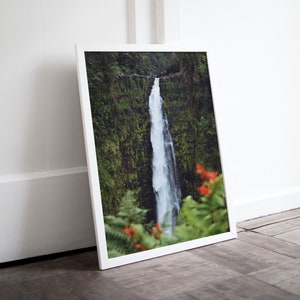 Rainforest Waterfall Photography Print Tropical Hawaii Fine Art Poster ...