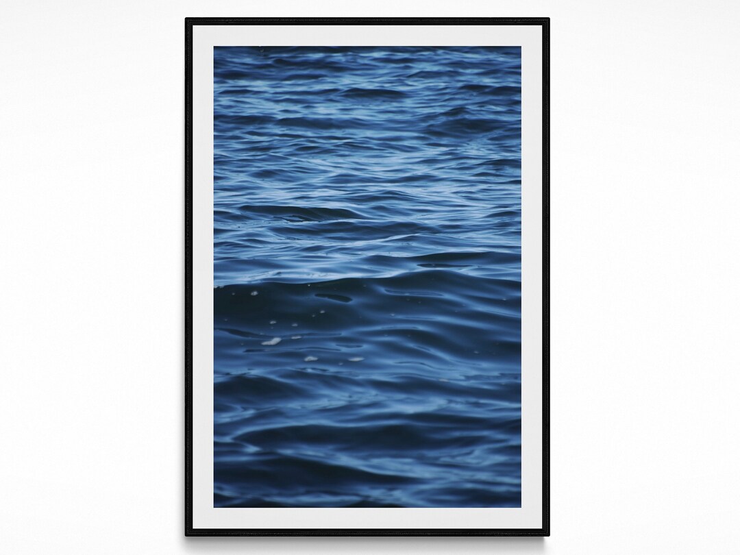Ocean Blue Photography Print Nautical Sea Fine Art Poster Ocean Wave ...