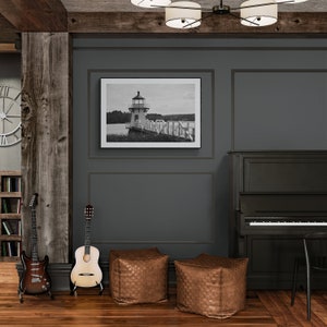 Doubling Point Lighthouse Fine Art Print | Black & White Coastal Maine ...