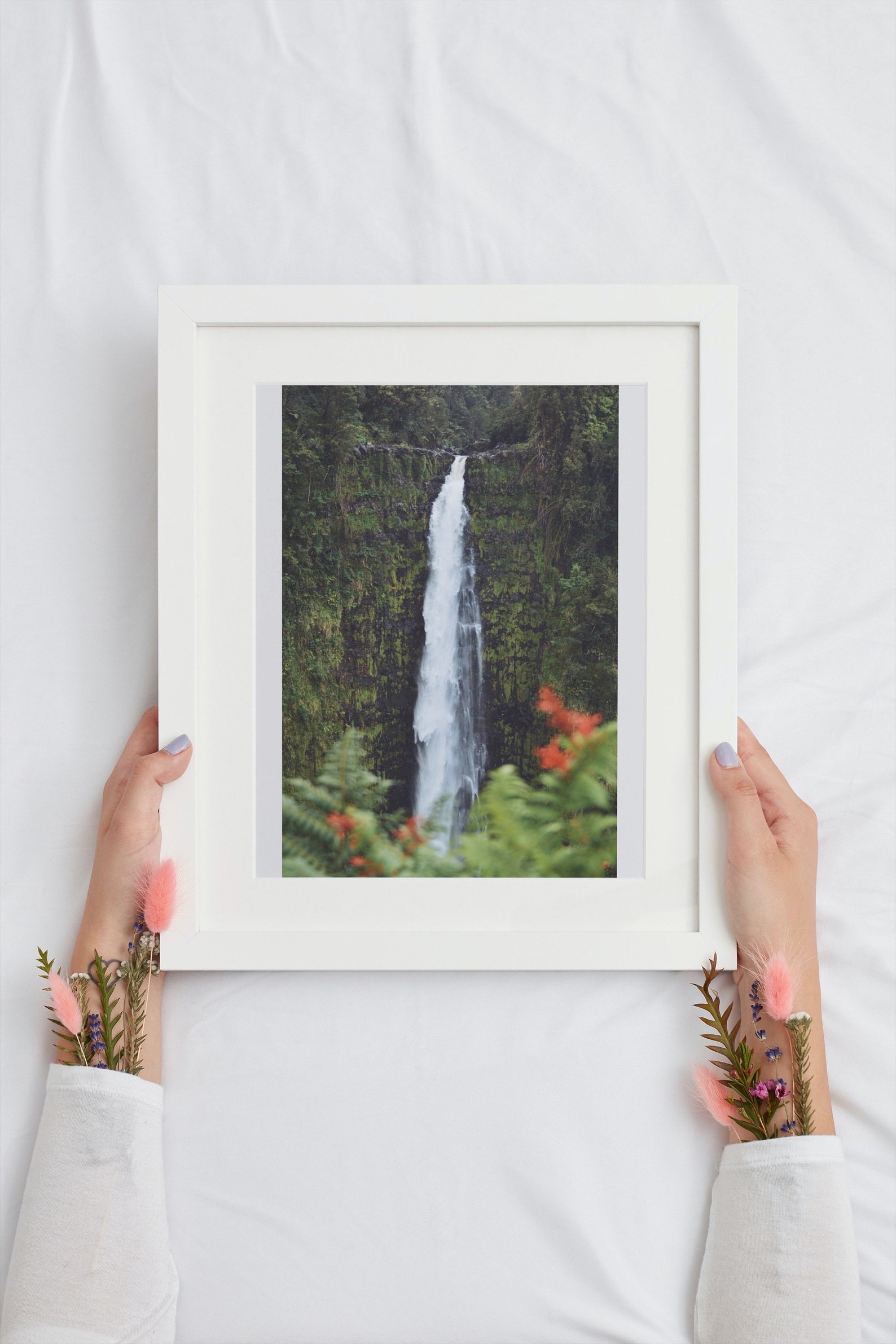 Rainforest Waterfall Photography Print Tropical Hawaii Fine Art Poster ...