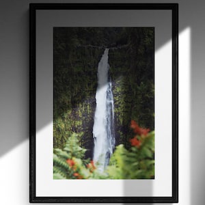 Rainforest Waterfall Photography Print Tropical Hawaii Fine Art Poster ...