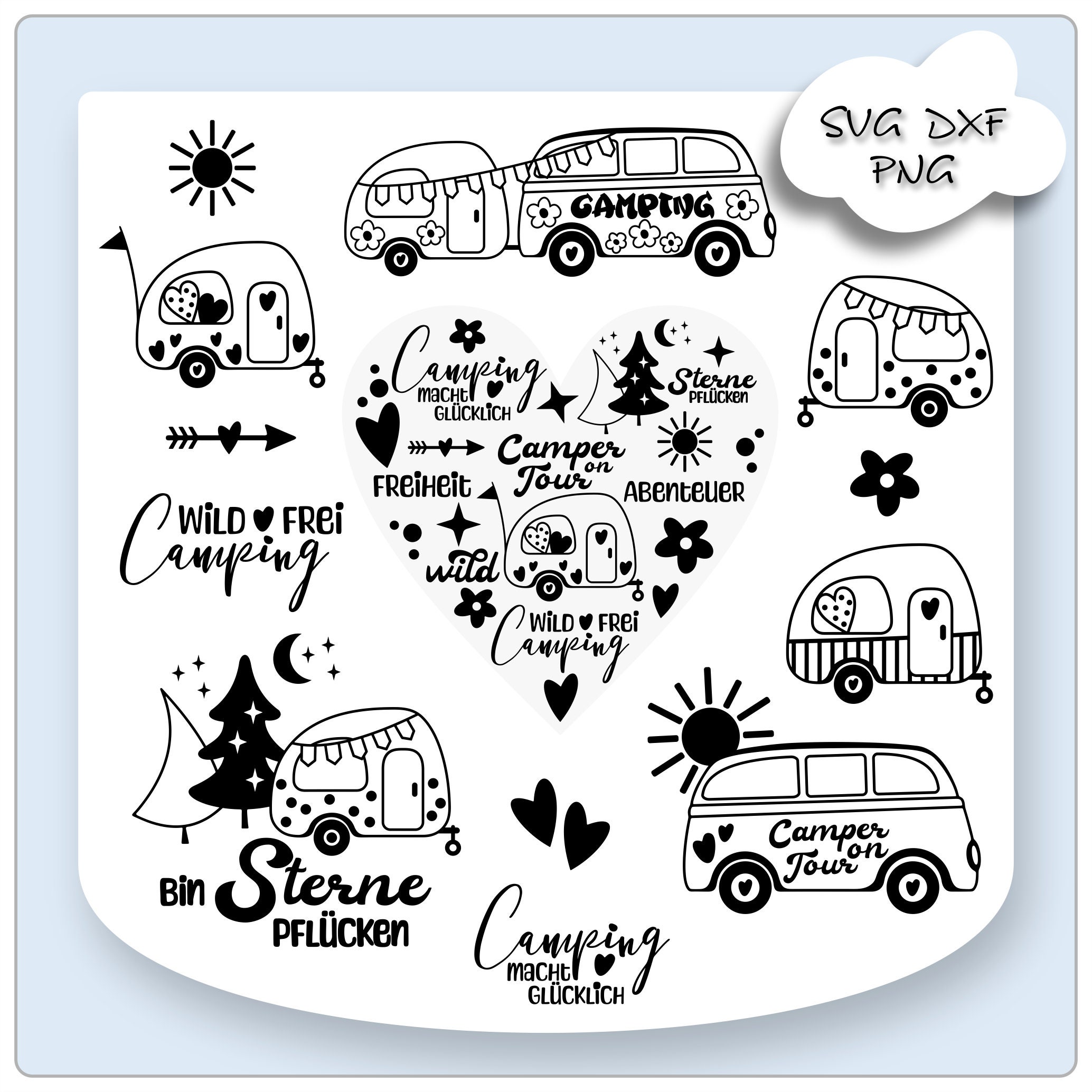 Plotter File Camping Caravan SVG, Plotter File Camper, Camping Sayings ...